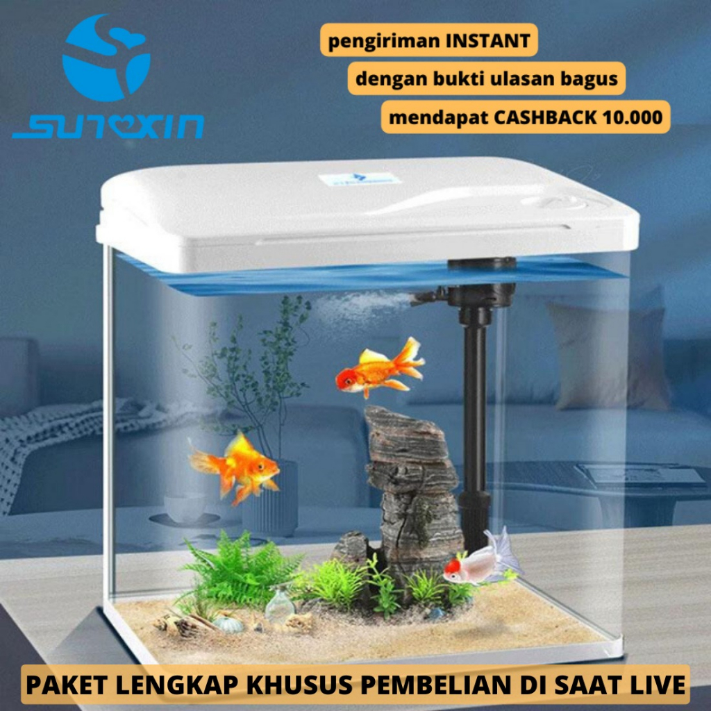 Jual Sunxin - Akuarium Ikan Mini 320/400/520/620 Tangki Ikan Mini ...