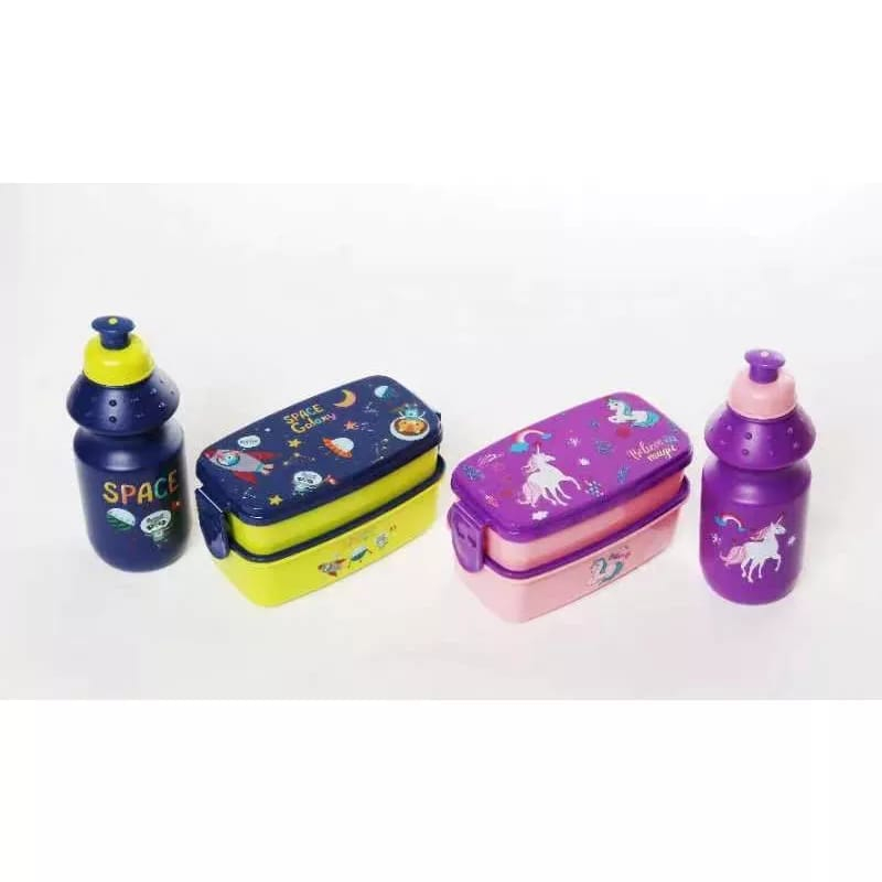 Jual KOTAK BEKAL ANAK SET PERSEGI PANJANG / LUNCH BOX ANAK SET + BOTOL ...
