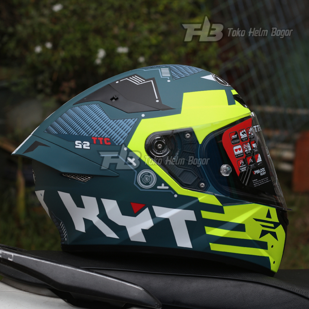 Jual KYT TT Course FUSELAGE Matt Green Yellow | Shopee Indonesia