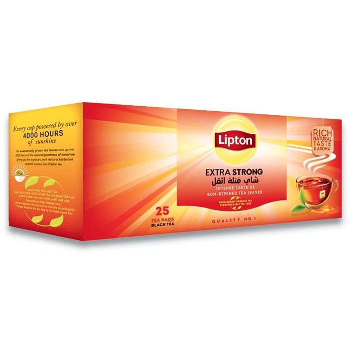 Jual Teh Lipton Extra Strong Black Tea | Aroma Kuat | 25 Tea Bags ...