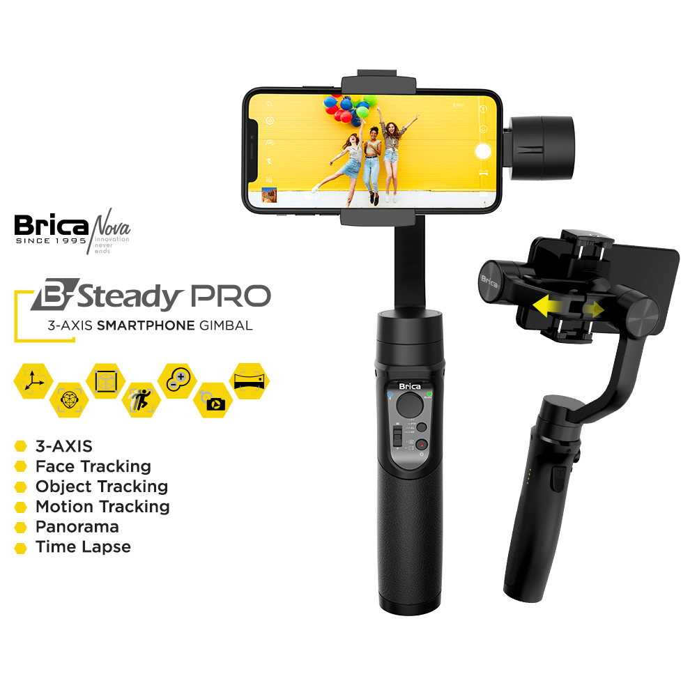 Jual BRICA Steady Pro Stabilizer Gimbal 3-Axis for Smartphone & Action ...