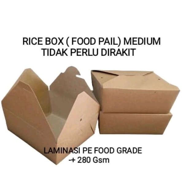 Jual Paper Rice Box/ Food Pail/ Paper Lunch Box / Kotak Makan Dus ...