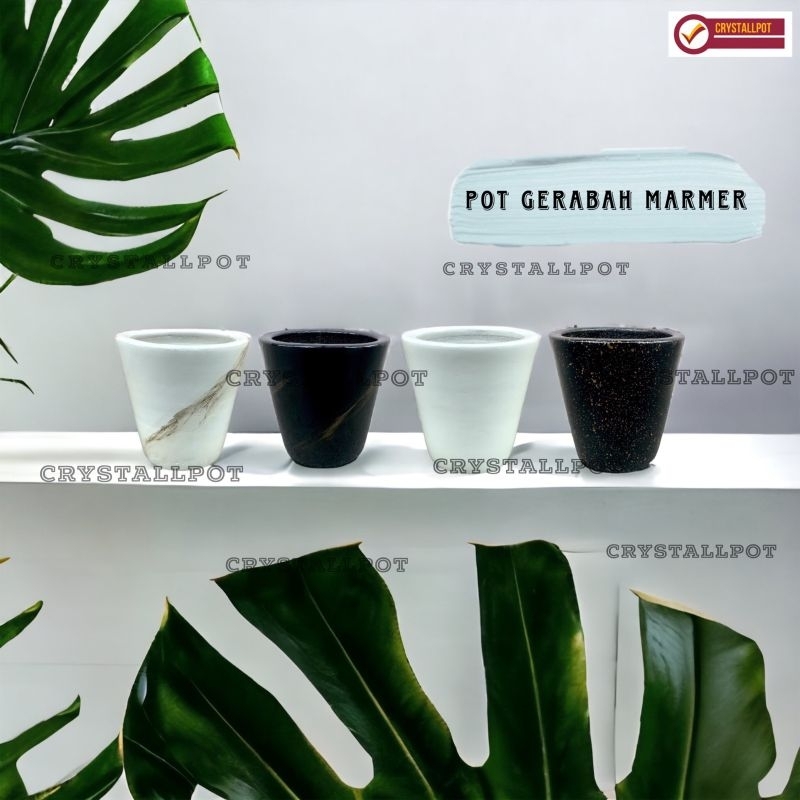 Jual POT BUNGA GERABAH MARMER TANAH LIAT TINGGI D16 T15 - GERABAH ...