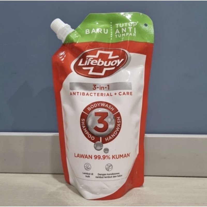 Jual LIFEBUOY 3in1 antibacterial care body wash shampoo handwash refill ...