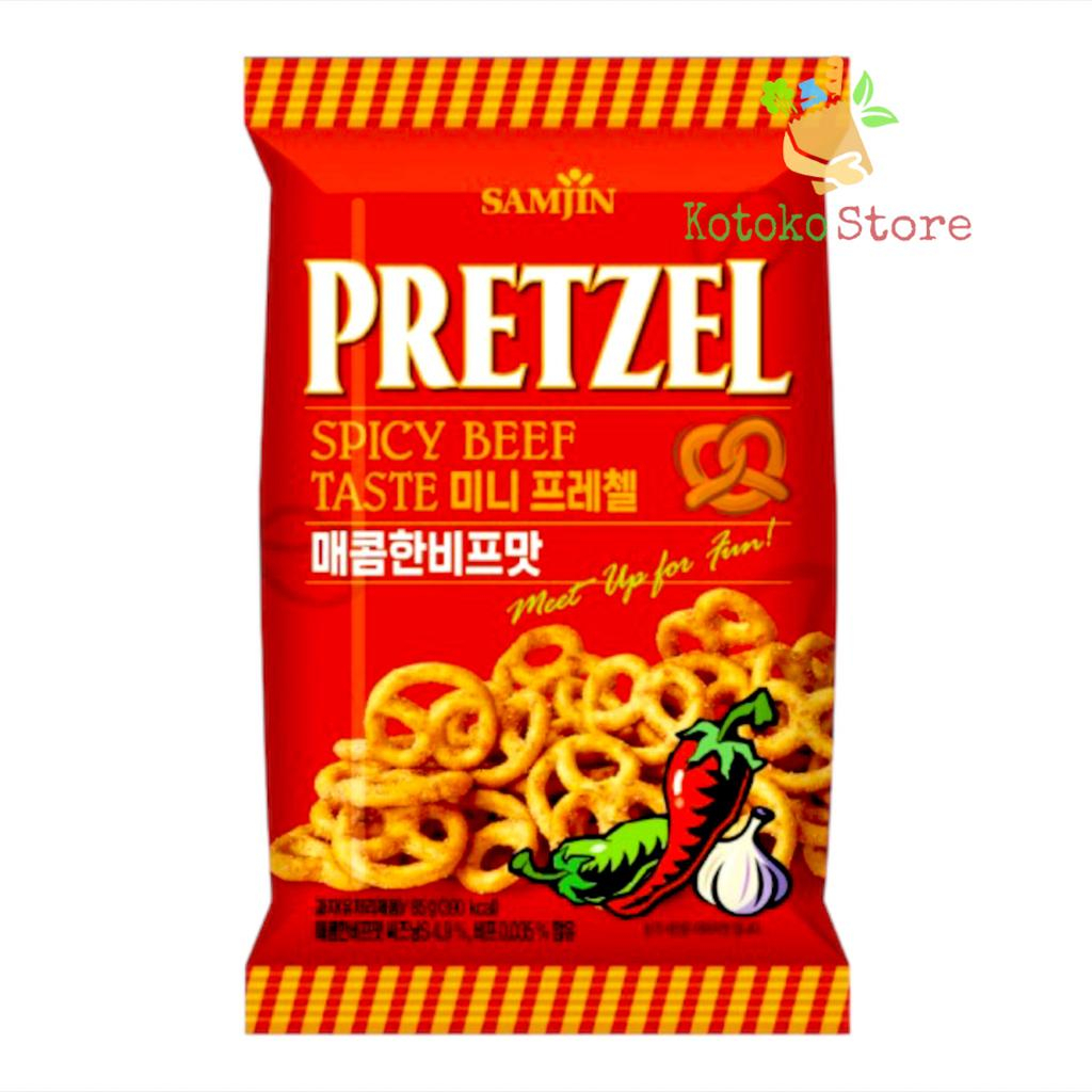 Jual Samjin Pretzel Spicy Beef Wasabi Cheddar Cheese Seafood / Snack ...