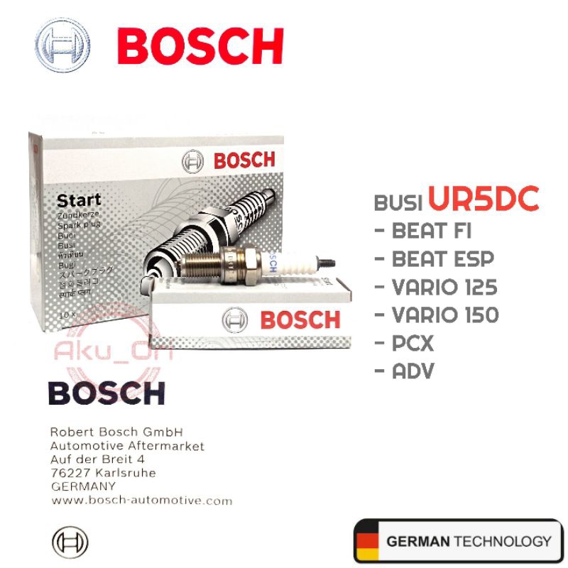 Jual 10 pcs BUSI BOSCH UR5DC untuk motor beat fi beat esp vario 125 150 ...
