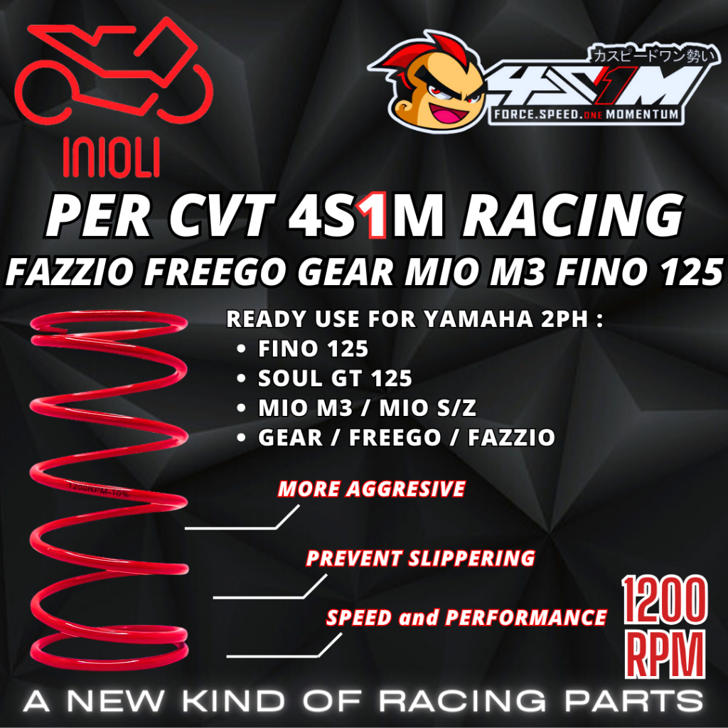 Jual PER CVT RACING 4S1M 1200 1500 RPM MIO M3 FAZZIO FREEGO GEAR FINO ...