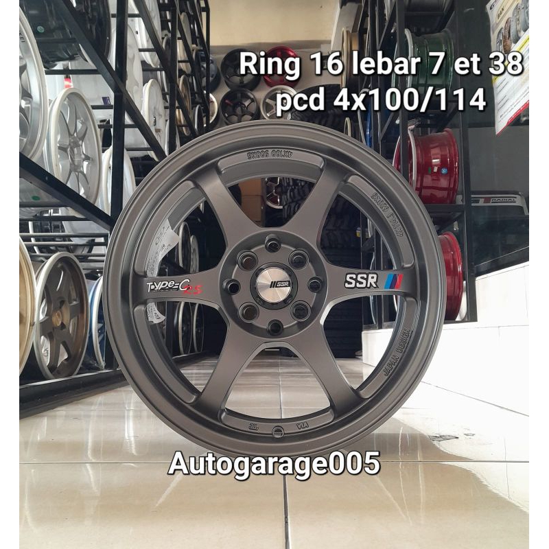 Jual velg ssr type c ring 16 lebar 7 et 38 pcd 4x100/114 gunmetal | Shopee Indonesia