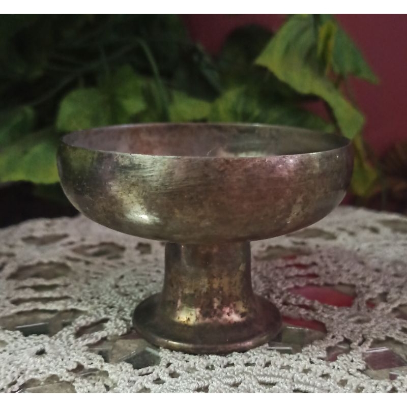 Jual Cawan mangkok kuno logam silver antik warna kusam dm :10 cm T:7cm ...