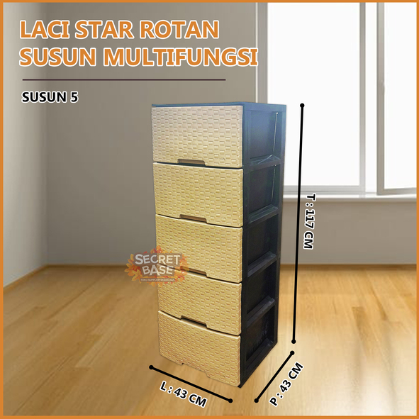 Jual LACI ROTAN - Roda / Lemari Pakaian Plastik / Laci Susun / Kabinet ...