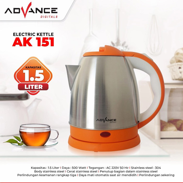 Jual Advance AK-151Teko Listrik Electric Kettle 1,5 Liter ketel listrik ...