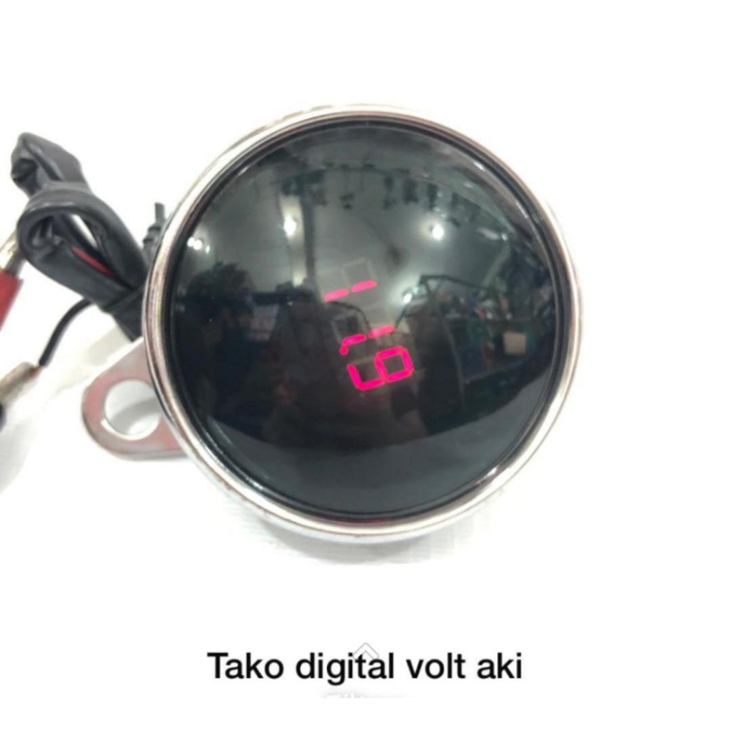 Jual VOLTMETER AKI PENGUKUR SUHU TAKO DIGITAL VOLT METER BULAT MOTOR ...