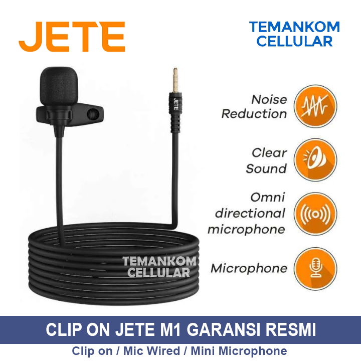 Jual Mic Kabel Clip on JETE M1 microphone rekam handphone voice ...