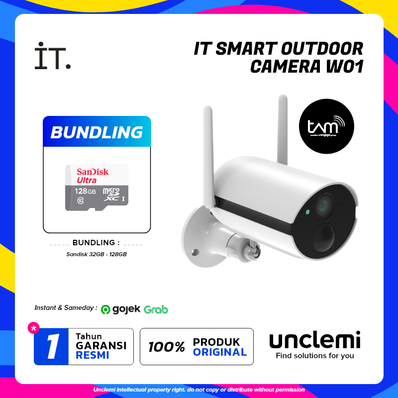 Jual IT W01 Smart Outdoor Camera CCTV Wifi Wireless FHD 1080P IP65 IP ...