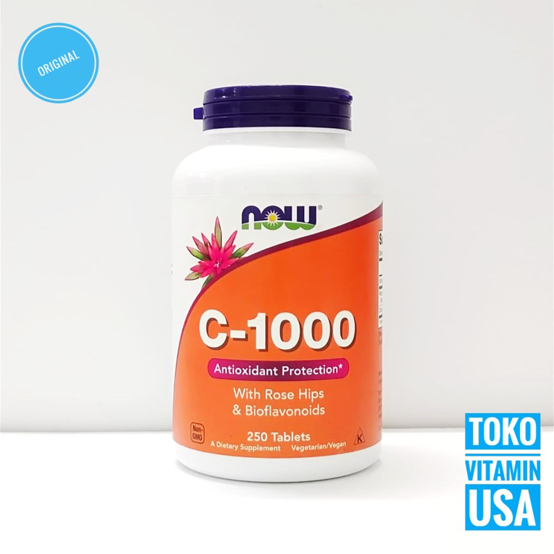 Jual Now Foods Vitamin C 1000mg With Rose Hips Bioflavonoids 250 ...
