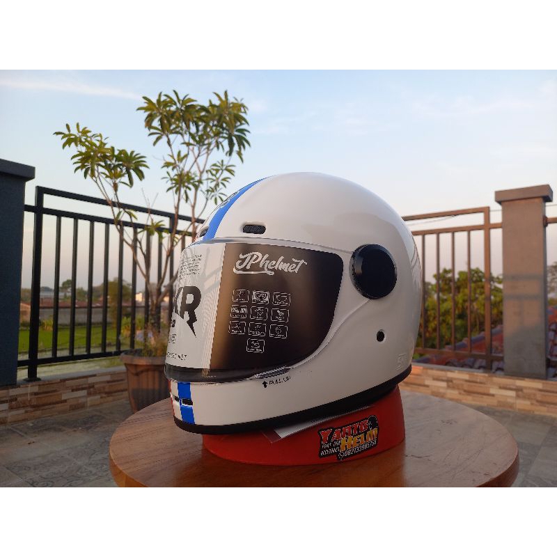 Jual HELM JP ROKR RK 02 BROKEN WHITE ORIGINAL HELM RETRO CAKIL | Shopee ...