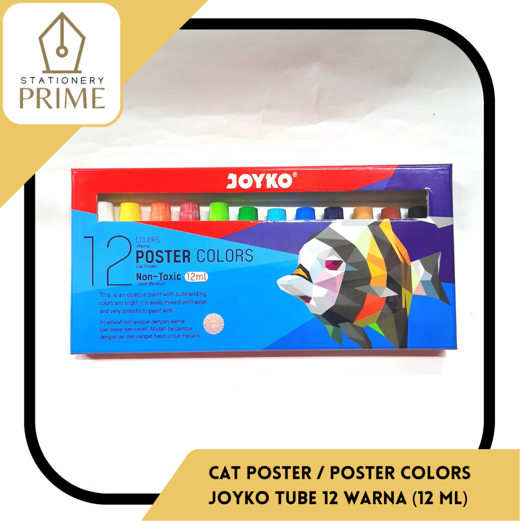 Jual Cat Poster Joyko / Poster Colors JOYKO Tube 12 Warna (12 ml ...