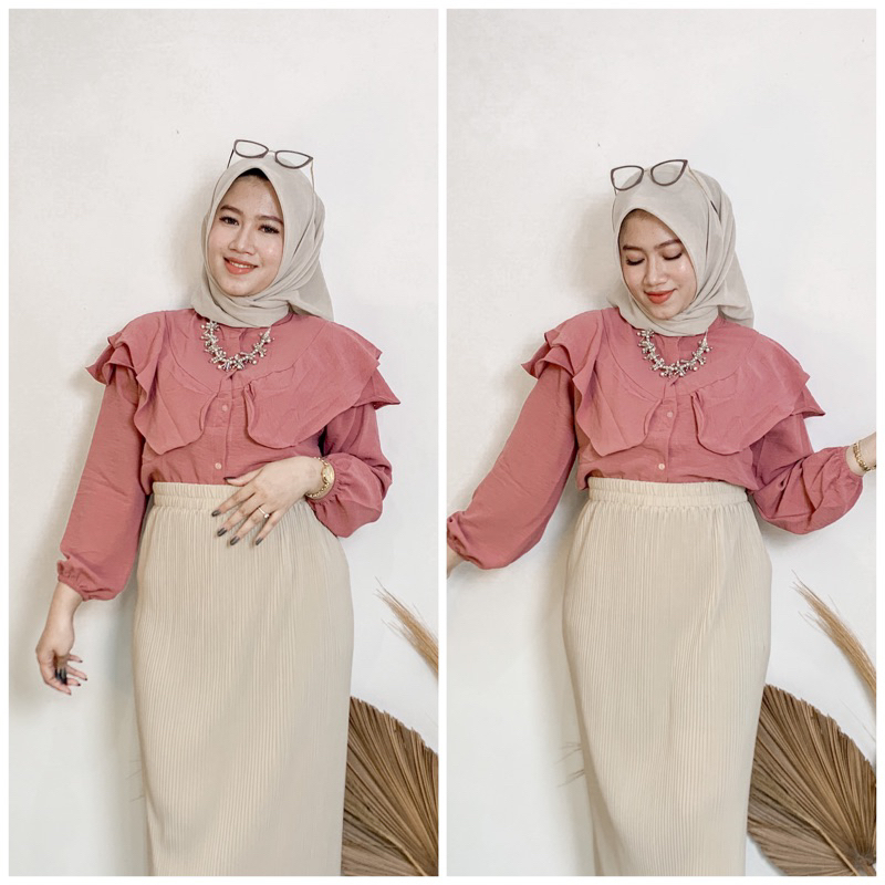 Jual KF - KEMEJA YURE BLOUSE PREMIUM AIRFLOW CRINCLE BY KARIIM FASHION ...