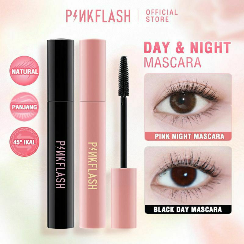Jual PINKFLASH Day & Night Maskara Lengthening Volume Tahan air Tahan ...