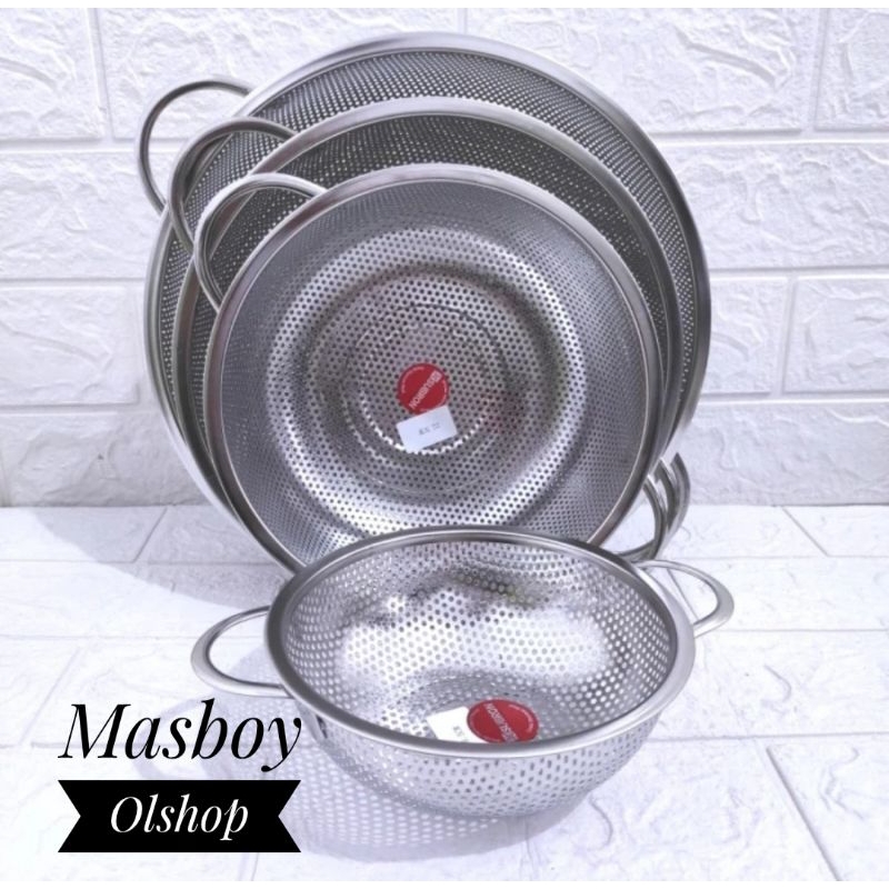 Jual Baskom Bolong Stainless Gagang 2 Kuping Bakul Tirisan Cuci Beras ...