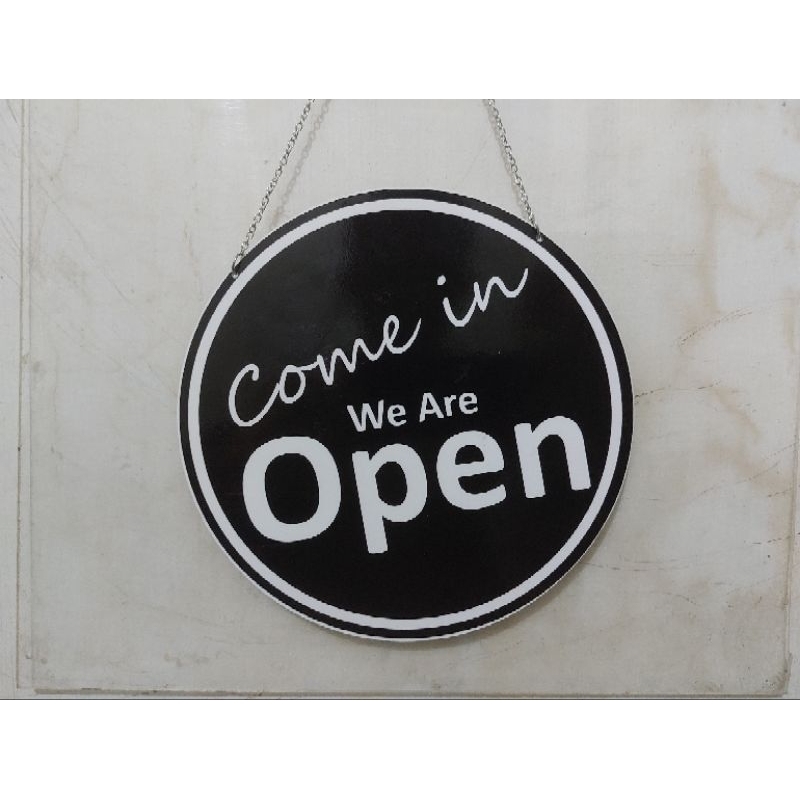 Jual TULISAN OPEN/CLOSE BULAT SIGN AKRILIK GANTUNG KACA TOKO UK. 20CM ...