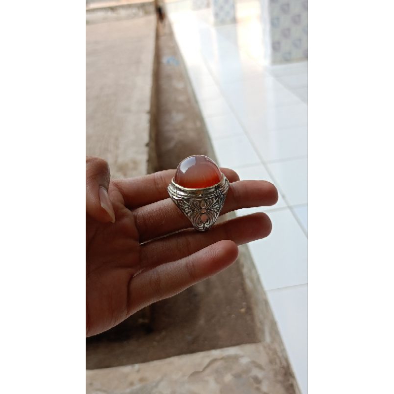 Jual BATU AKIK SULAEMAN MERAH SIZE KANTORAN RING ALPAKA SUPER | Shopee ...