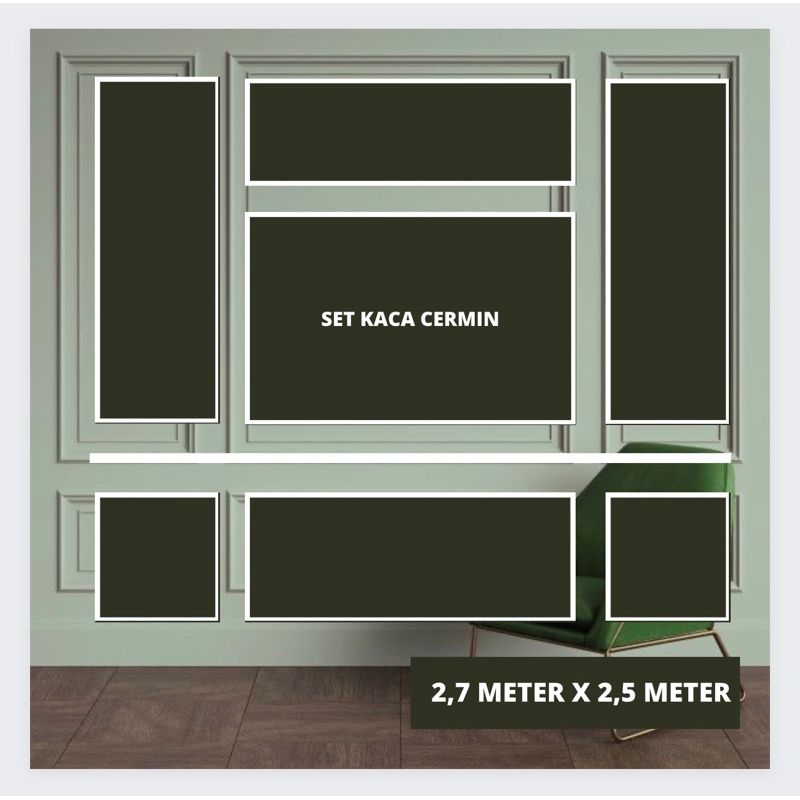 Jual Paket Set Wall Moulding + Kaca Cermin Ukuran Dinding 2,7M X 2,5M ...
