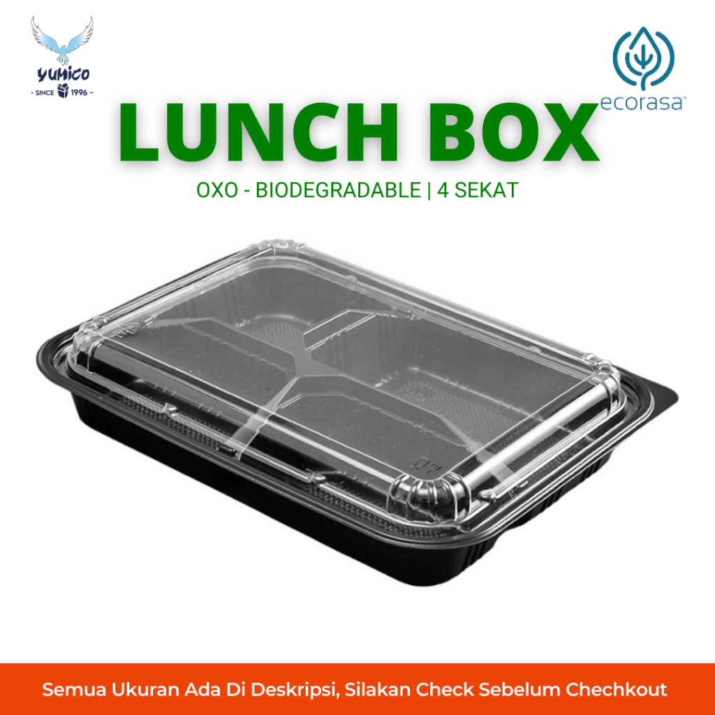 Jual Lunch Box Ecorasa Ramah Lingkungan Oxium 4 Cavities E-JLB-4 (100 ...
