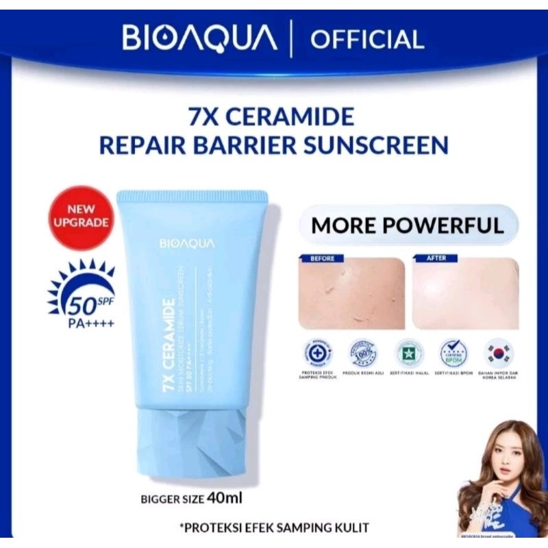 Jual BIOAQUA SUNSCREEN 7x ceramide serum sunscren KEMASAN BARU (dus ...