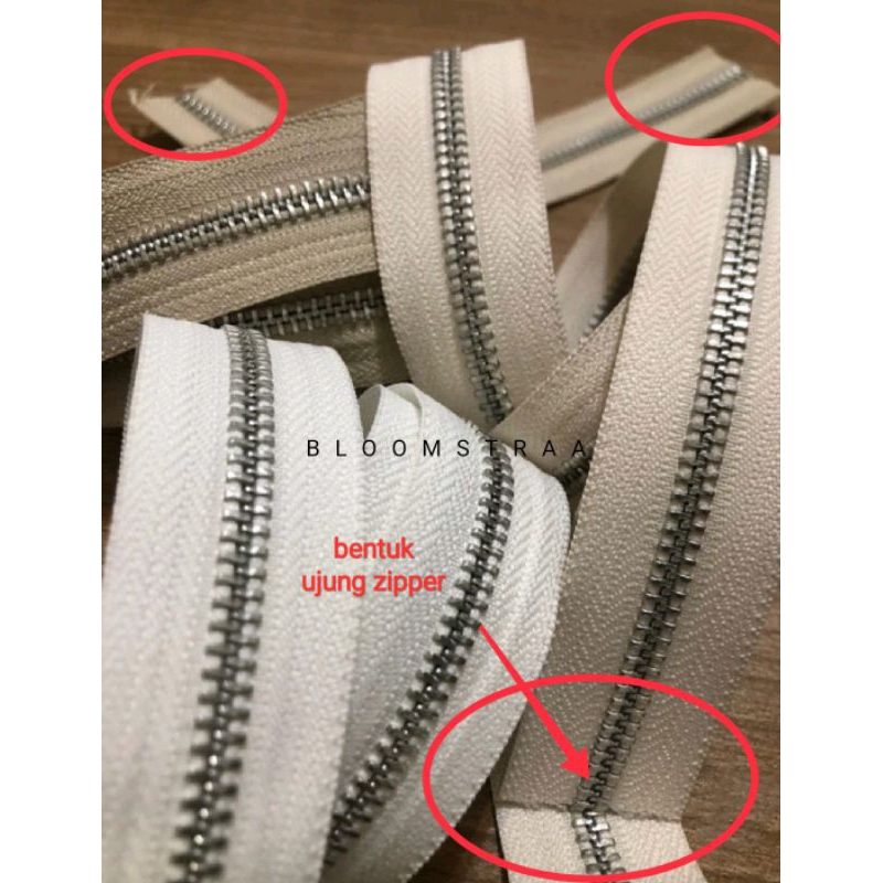 Jual Resleting YKK Gigi Besi Silver Aluminium 05 YKK Metal Zipper RA meteran | Shopee Indonesia