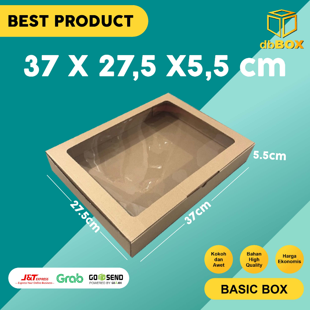 Jual (10Pcs) BOX MIKA 37x27,5x5,5 kardus die cut, untuk kue hampers ...