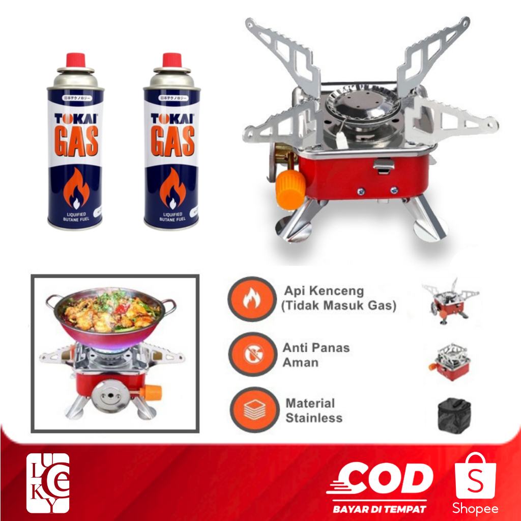 Jual Kompor Portable Kompor Mini kompor Camping Model Kotak Lipat + Gas ...