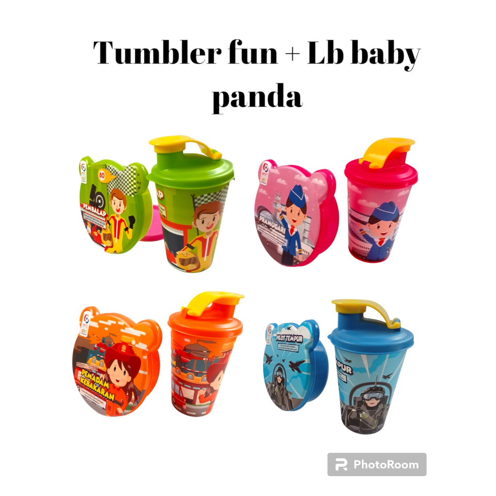 Jual Paket Souvenir Ulang Tahun Anak Tempat Makan BABY PANDA & TUMBLER MINI BIGGY 290ML | Shopee ...