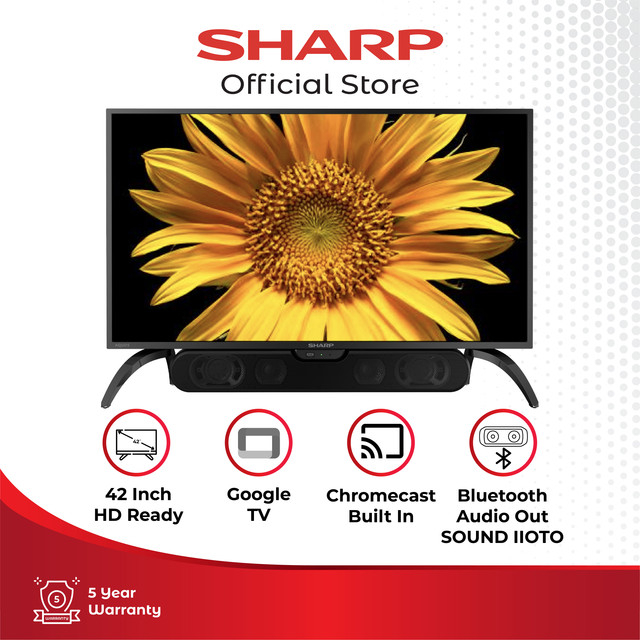 Jual Sharp TV - 42 Inch 2K Google Tv 2T-C42EG1I-SB Include Sound Bar | Shopee Indonesia