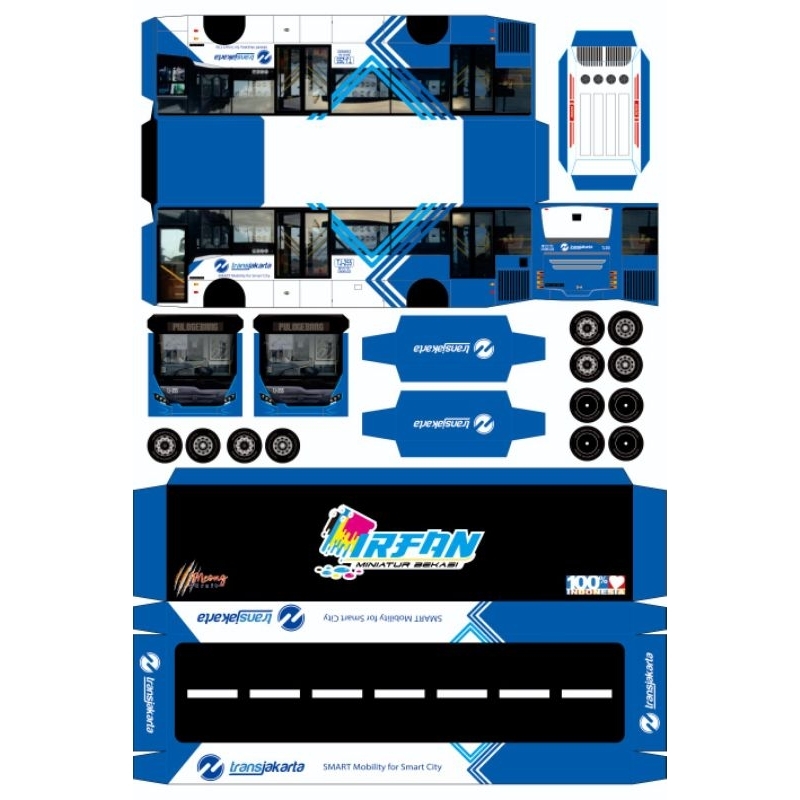 Jual Lembaran Pola Papercraft Bus skala 50 Transjakarta | Shopee Indonesia