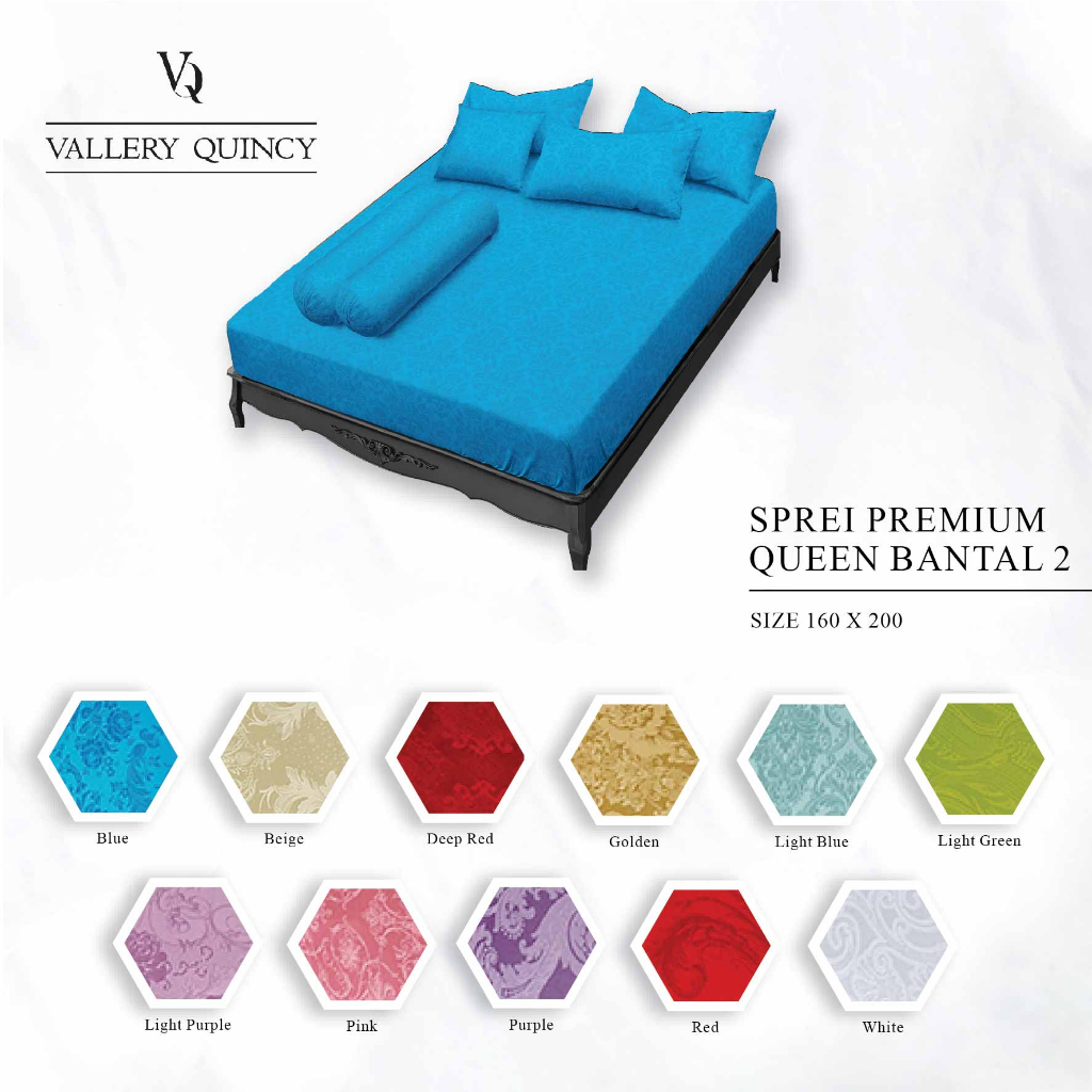 Jual Vallery Quincy Premium - Sprei Queen 160x200 Tinggi 30 Bantal 2 ...