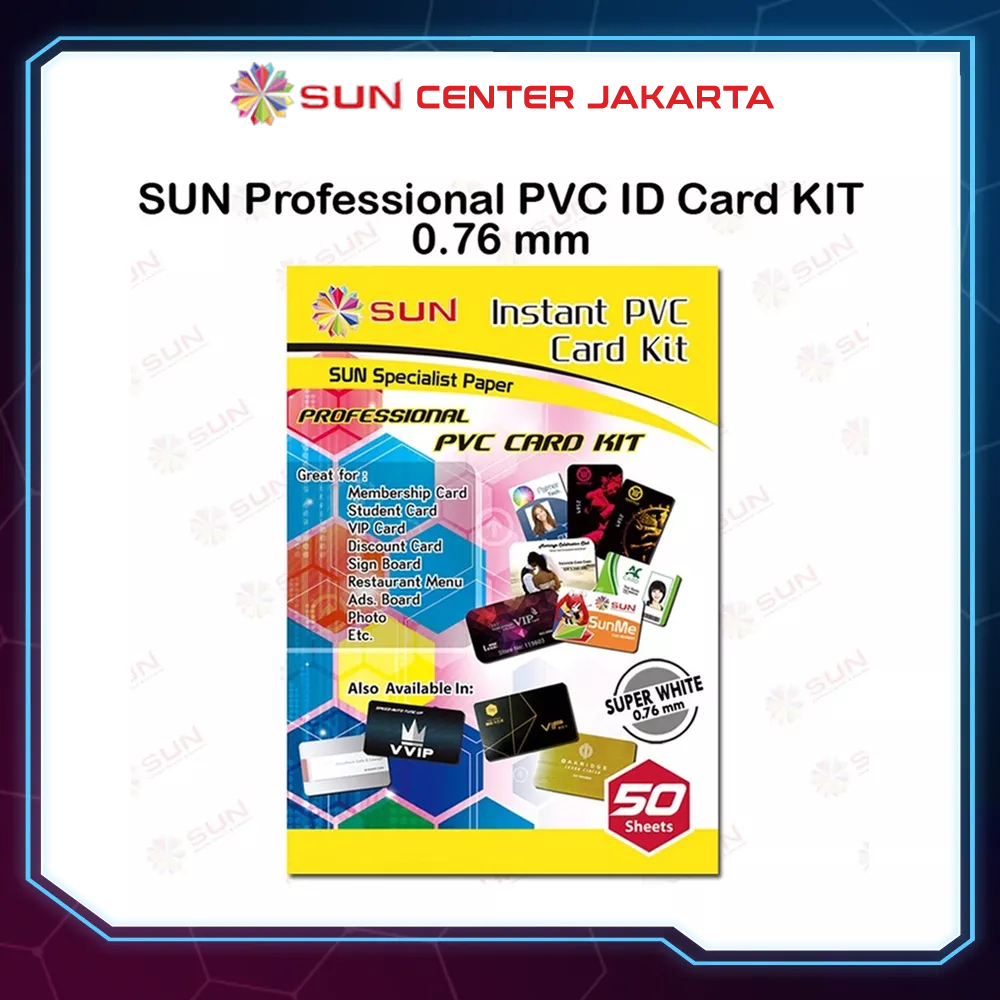 Jual Kertas PVC ID Card A4 PREMIUM - SUN PVC ID Card Super White 0.76 ...