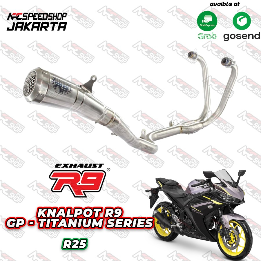 Jual Knalpot R9 GP Series R25 / MT25 Titanium Fullsystem | Shopee Indonesia