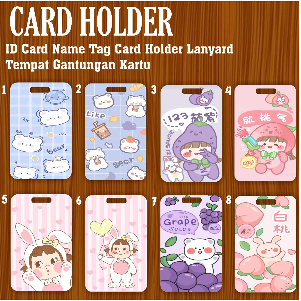 Jual LANYARD CARD HOLDER Name Tag Karakter Cutie Kartu E-money Brizzi ...