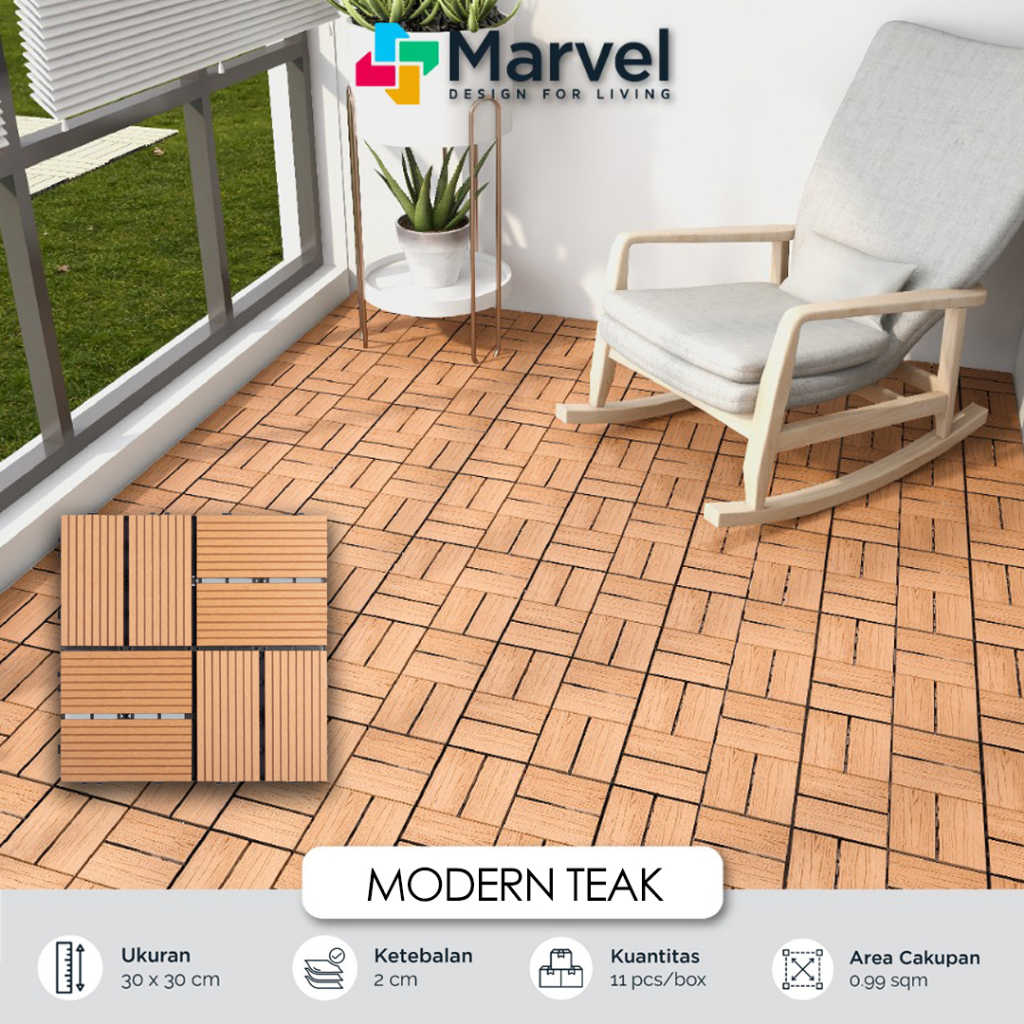 Jual Decking kayu WPC Decking Tiles Marvel Lantai Outdoor Teras Taman ...