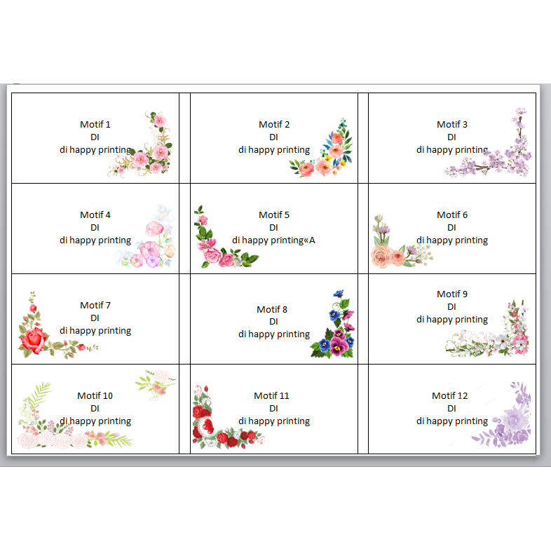 Jual moti 1-12 label nama undangan ukuran 103 Print Cetak Label Nama ...