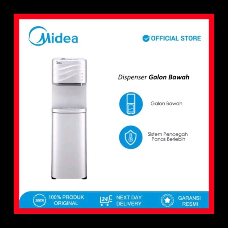 Jual MIDEA Dispenser Galon Bawah YD-1634W Bottom Loading | Shopee Indonesia