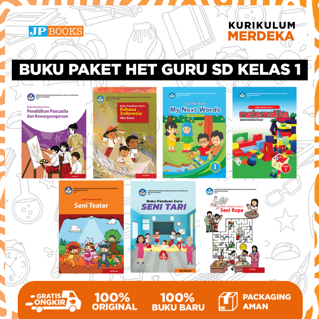 Jual JP Books – (KURIKULUM TERBARU) Buku Guru / Buku Teks HET Kurmer Sekolah SD Kelas 1 ...