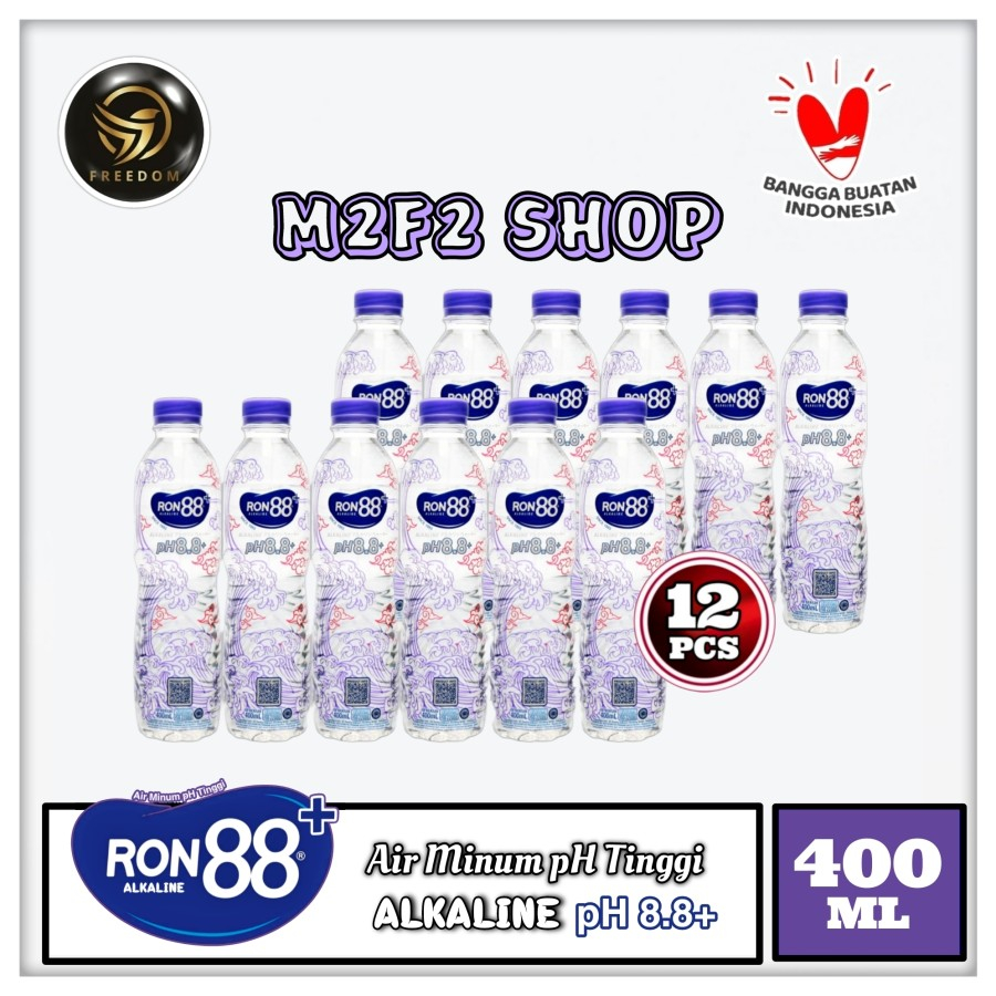 Jual Air Mineral Water Ron 88 Alkaline pH8.8+ Botol Pet - 400 ml ...