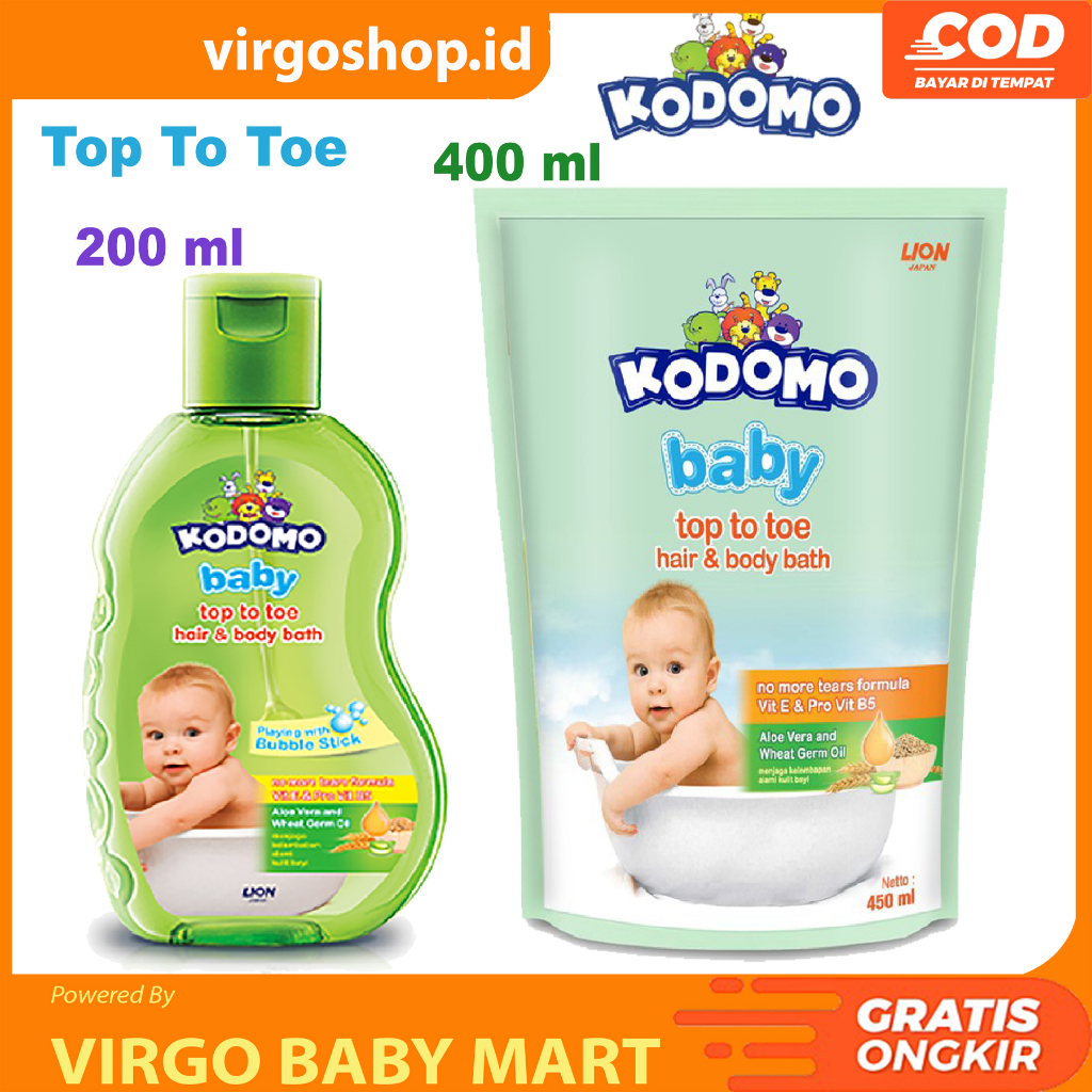 Jual Kodomo Baby Top To Toe 450ml 200ml Hair And Body Bath Sabun Mandi Bayi | Shopee Indonesia