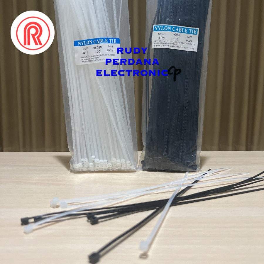 Jual NYLON CABLE TIE KABEL TIES NILON 3x250MM 3 x 250 MM 25 CM | Shopee ...