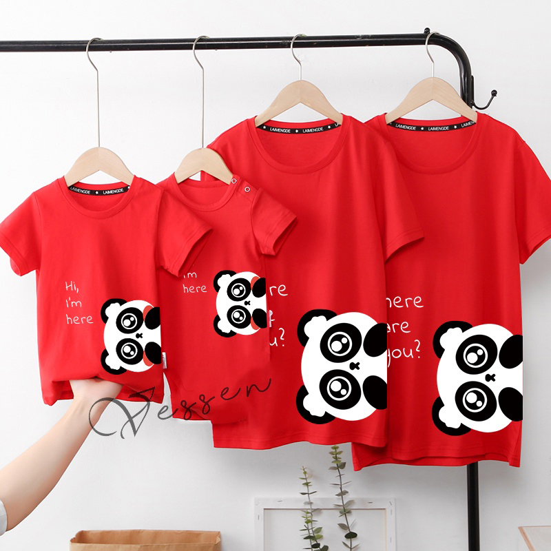 Jual baju keluarga HI PANDA kaos couple harga ecer atasan kembar lucu ...