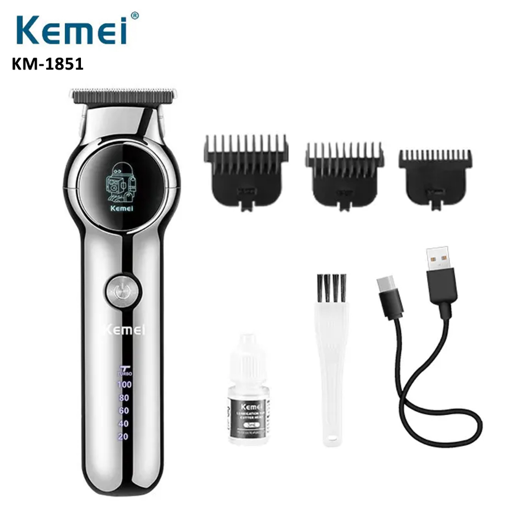 Jual ORIGINAL KEMEI KM-1851 Hair Clipper Alat Mesin Cukur Potong Rambut Jenggot Kumis LCD ...