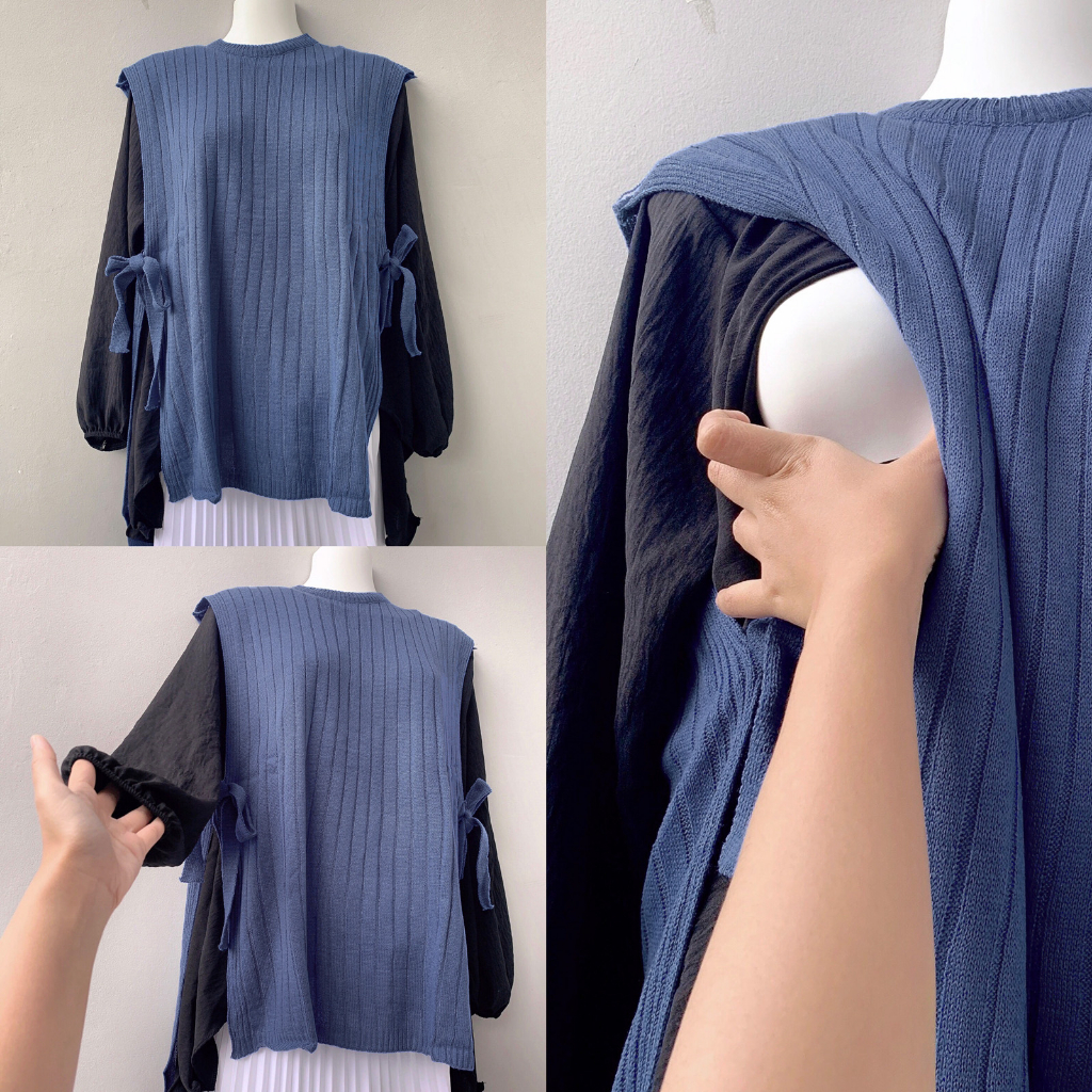 Jual MARY - Nursingwear Vest Rajut Blouse Tunik Knit Menyusui Atasan ...