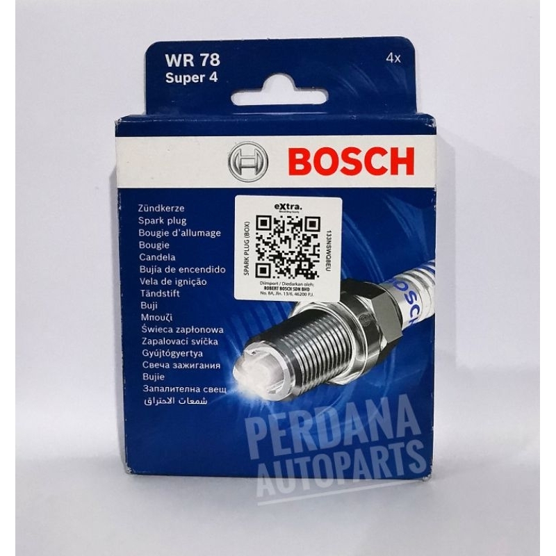 Jual Busi BOSCH Super4 Kaki4 WR78 (Gap 0.9mm) / WR78X (Gap 1.1mm) Kunci ...